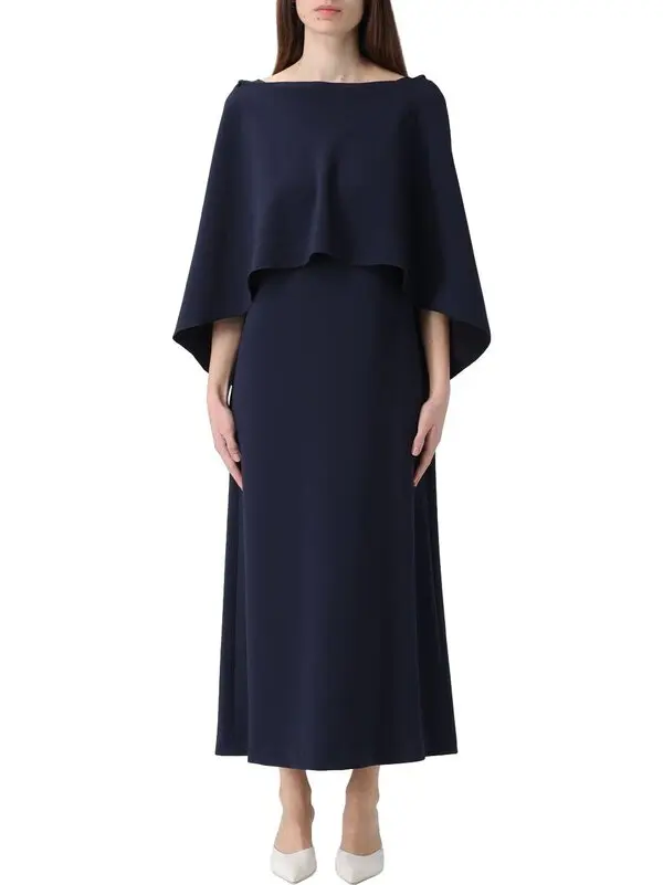 Liviana Conti Cape Effect Dress - Blue