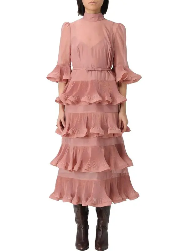 Zimmermann Tiered Dress - Pink