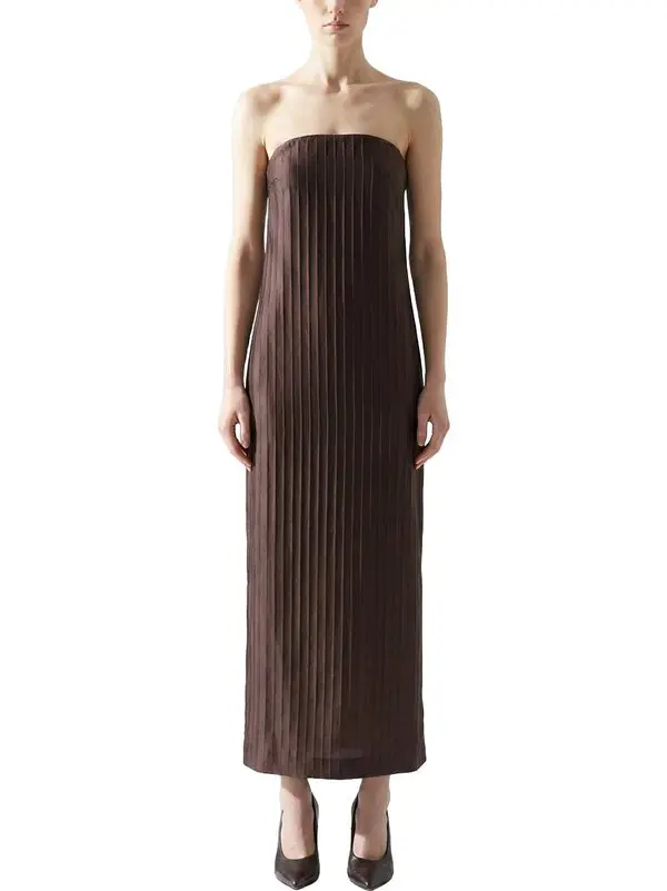 Loulou De Saison Strapless Midi Dress - Brown