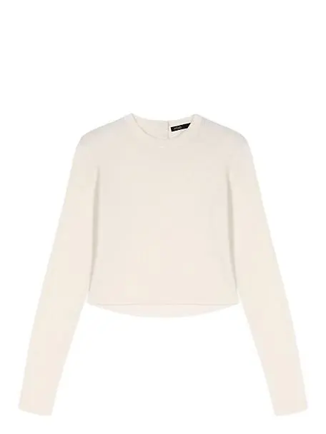 Maje Jeweled-button Knitted Wool Jumper - Ecru