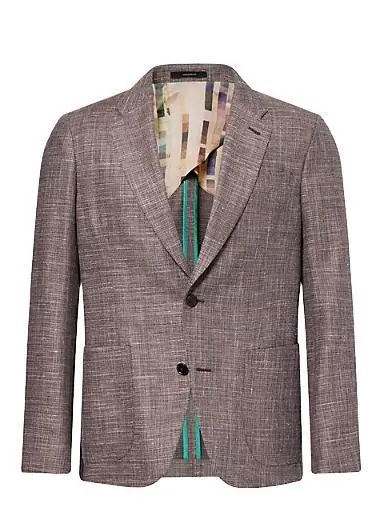 Paul Smith Regular-fit Notch-lapels Stretch-wool Blend Blazer - Brown