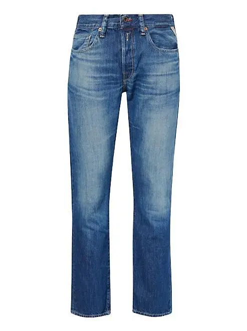 REPLAY Deryck Straight-leg Jeans - Mid Blue