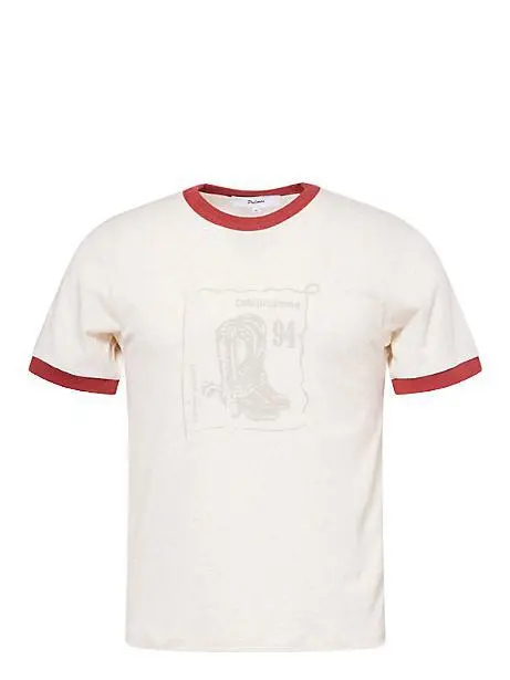 PALMES Celebrazione Ringer Short-sleeves Woven T-shirt - Broken White