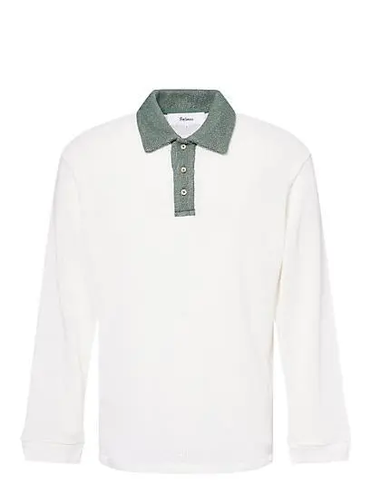 PALMES Knitted Long-sleeves Cotton-blend Rugby Shirt - Off White