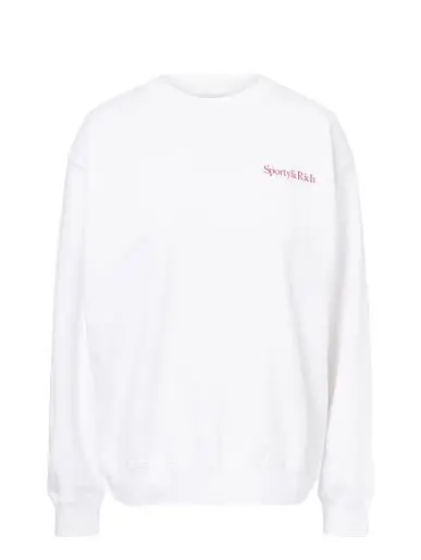 SPORTY & RICH Motion Logo-print Cotton Sweatshirt - White