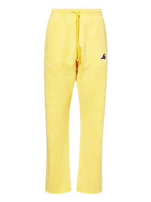 HELLSTAR Mad Sun Straight-leg Cotton-jersey Jogging Bottoms - Yellow