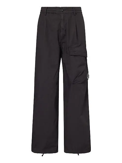 C.P. COMPANY Microreps Wide-leg Cotton Trousers - Black