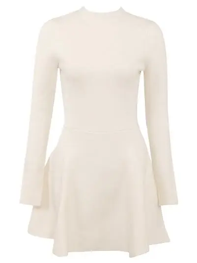House Of Cb Merino Wool Skater Mini Dress - Cream