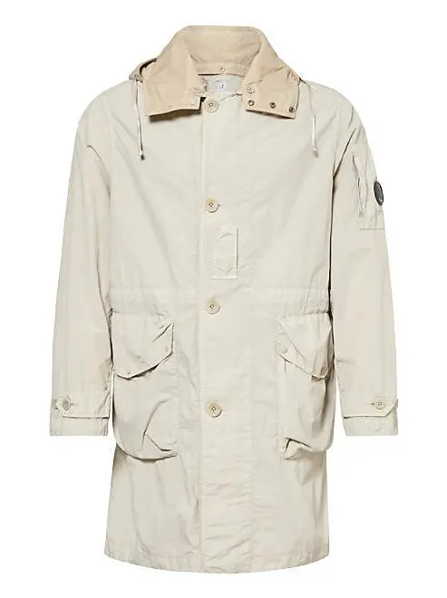 C.P. COMPANY Goggle Hooded Woven Jacket - Dove
