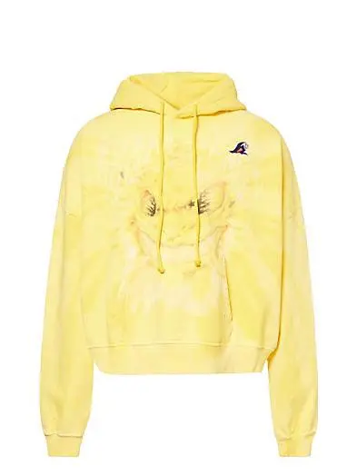 HELLSTAR Printed Cotton-jersey Hoodie - Yellow