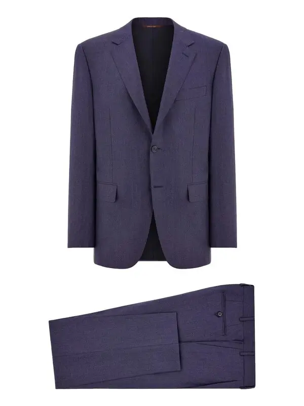 Canali Denim Regular Fit Stretch Wool And Cashmere Suit - Blue