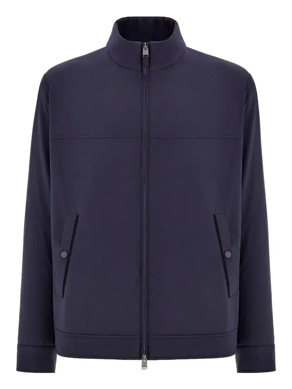 Canali Nuvola Technical Fabric Jacket - Blue