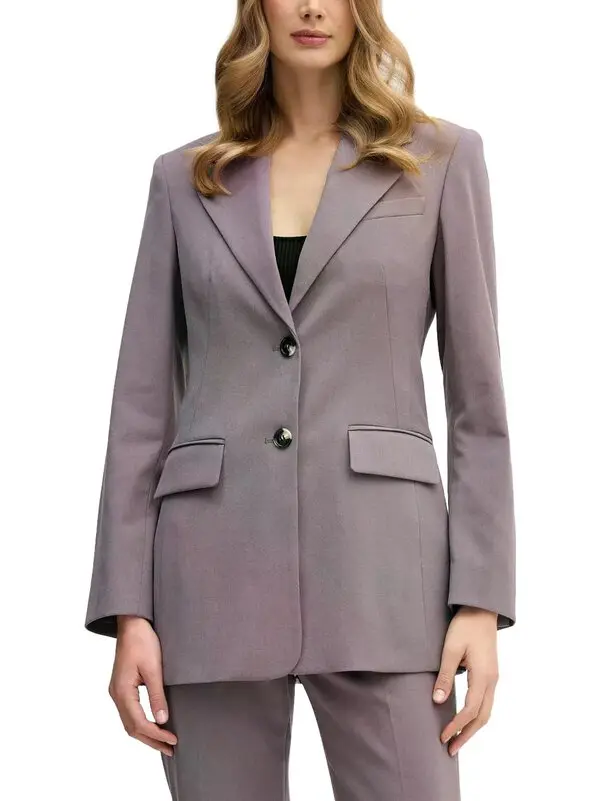 Sisley Buttoned V-neck Blazer - Grey