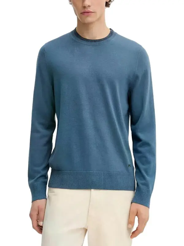 Paul Smith Crewneck Log-detail Sweater - Blue