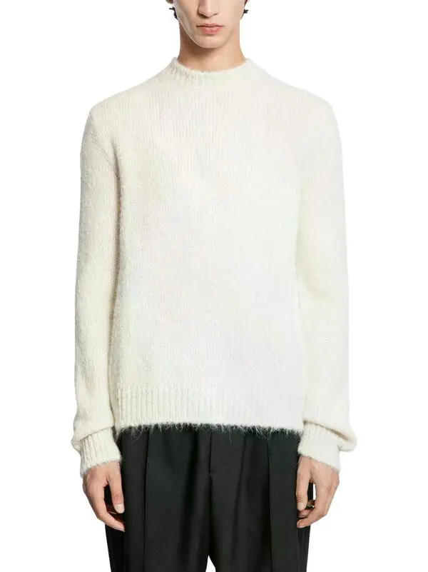 JIL SANDER Brushed-effect Jumper - White