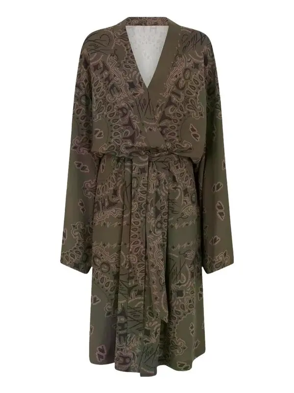 Attico Paisley-print Kaftan - Green
