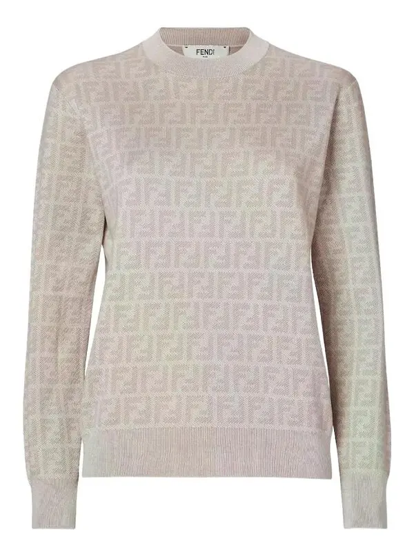 Fendi Jacquard-motif Sweater - Neutrals