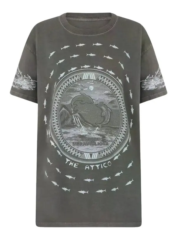 Attico Graphic-print T-shirt - Grey