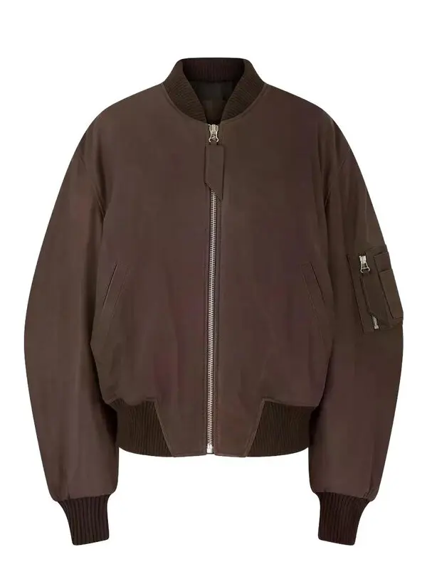 Attico Anja Zip-up Bomber Jacket - Brown