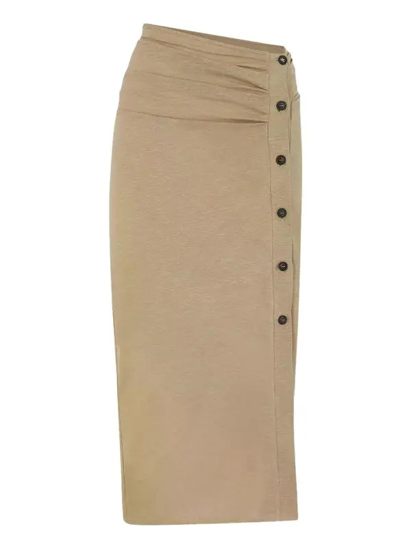 Attico Ruched Skirt With Button Detailing - Neutrals