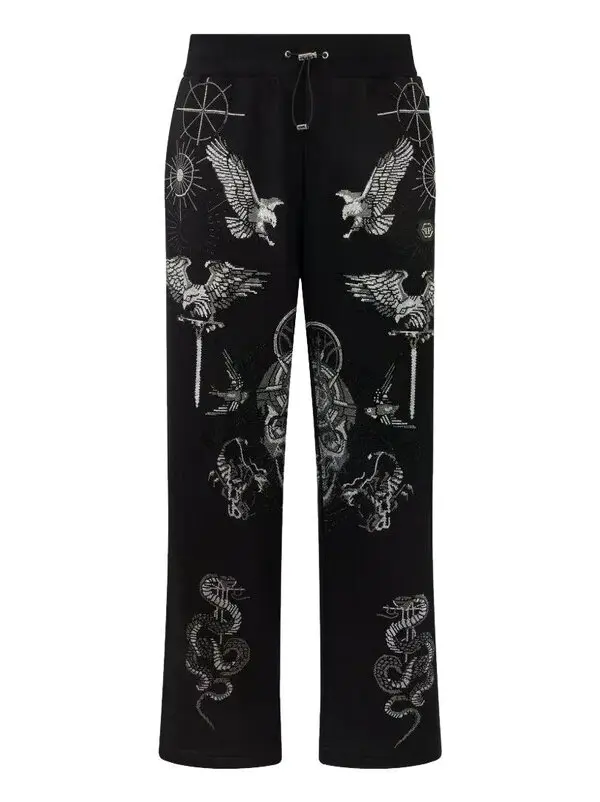 Philipp Plein Eagle-motif Drawstring Track Pants - Black