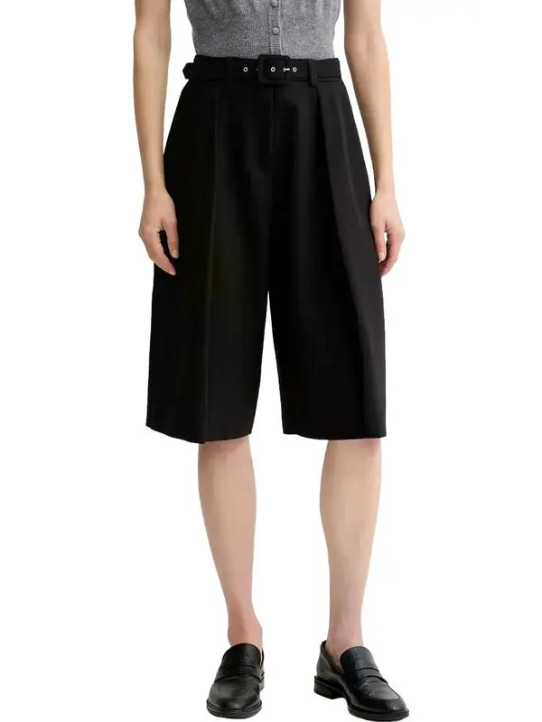SIMONA CORSELLINI Belted Culottes Shorts - Black