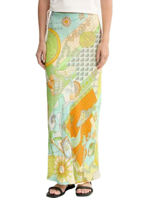 NEVER FULLY DRESSED Patterned Long Skirt - Neutrals
