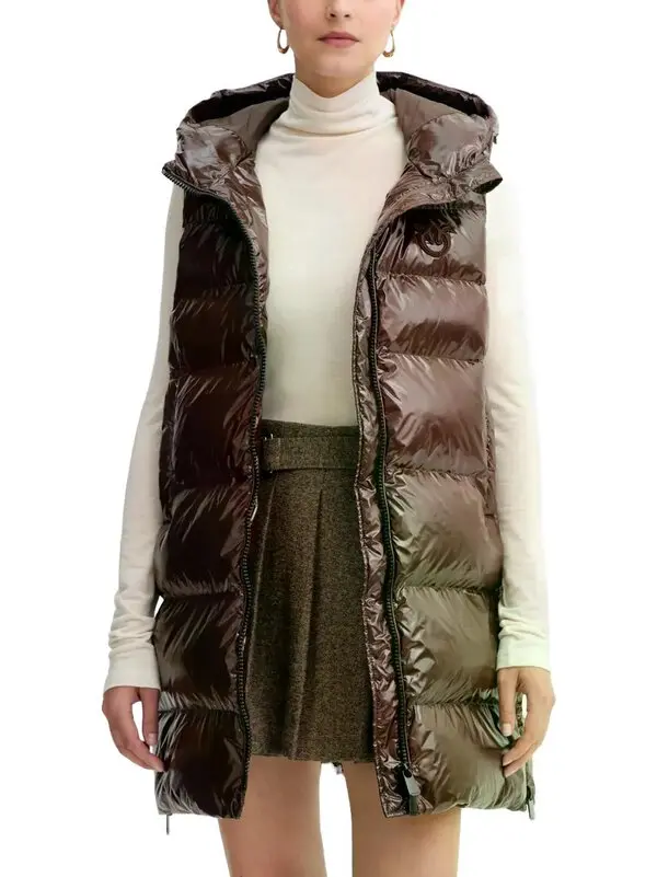 Pinko Hooded Padded Vest - Brown