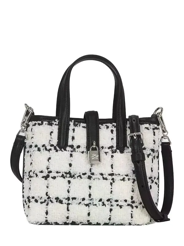 Karl Lagerfeld Check-pattern Padlock Tote - White
