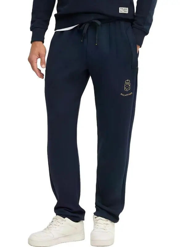 Paul & Shark Drawstring Embroidered Track Pants - Blue