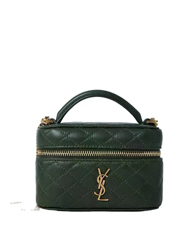 Saint Laurent Gaby Quilted Tote - Green