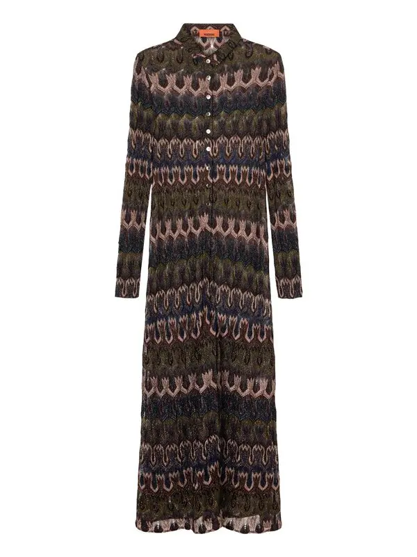 Missoni Metallic Crochet-knit Cardigan - Brown