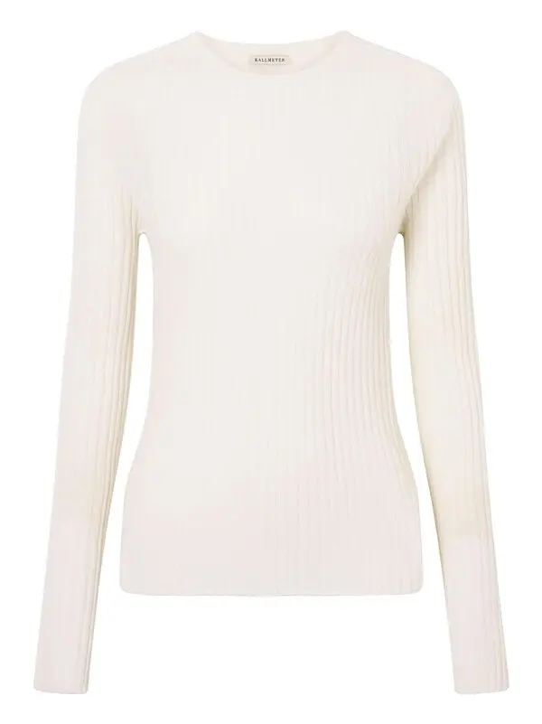 KALLMEYER Fabi Ribbed Merino Wool Top - Neutrals