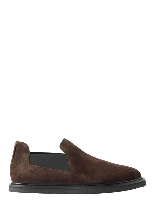 THE ROW Parker Suede Loafers - Brown