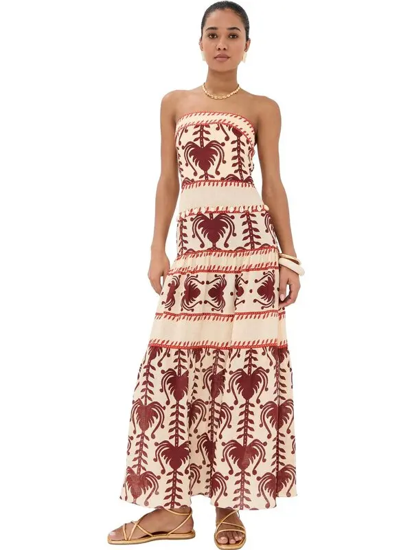 Johanna Ortiz Another Chance Maxi Dress - Ecru/marsala