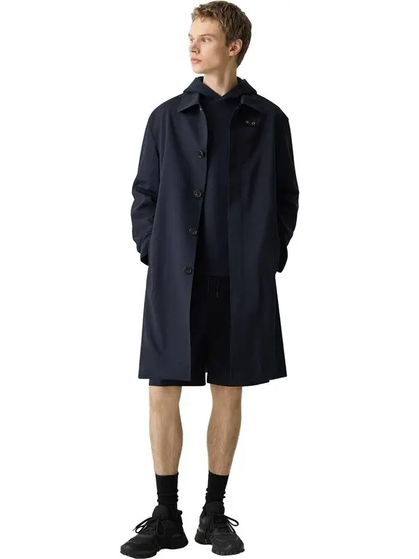 Theory Balmacaan Coat In Motion Wool - Eclipse
