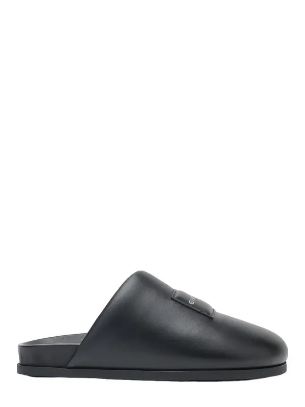 Givenchy Label Flat Mules - Black