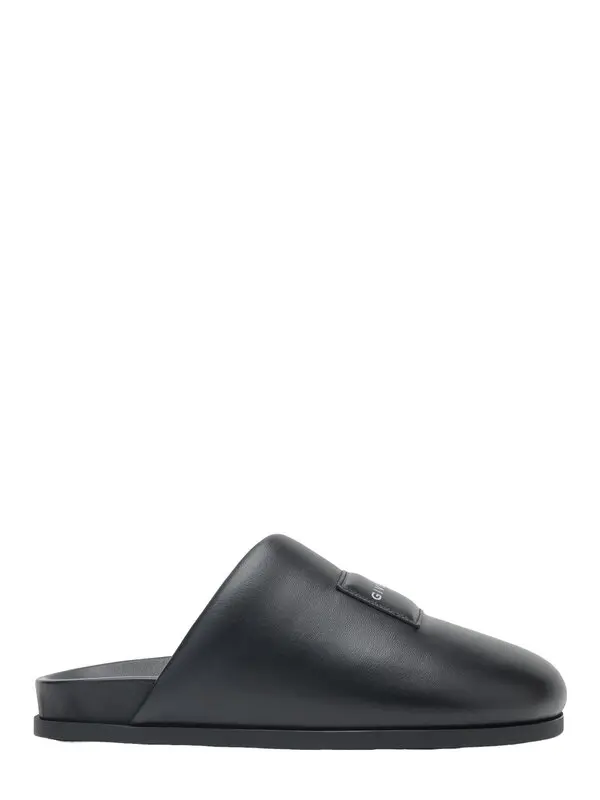 Givenchy Label Flat Mules - Black