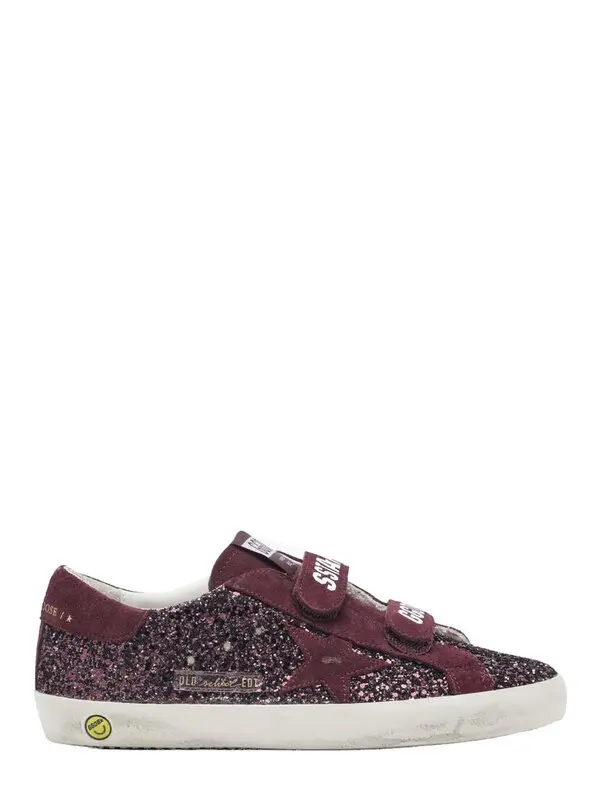 GOLDEN GOOSE Old School Glitter Sneakers - Burgundy