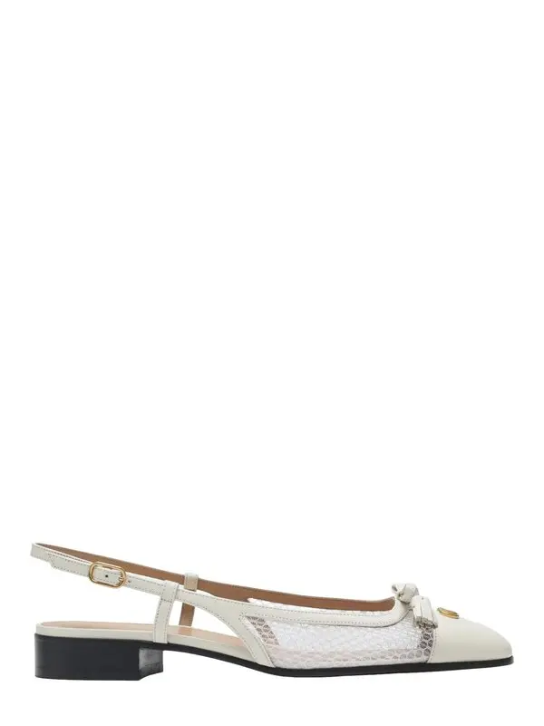 Valentino Garavani Valet Du Roi Slingback Ballerinas - White