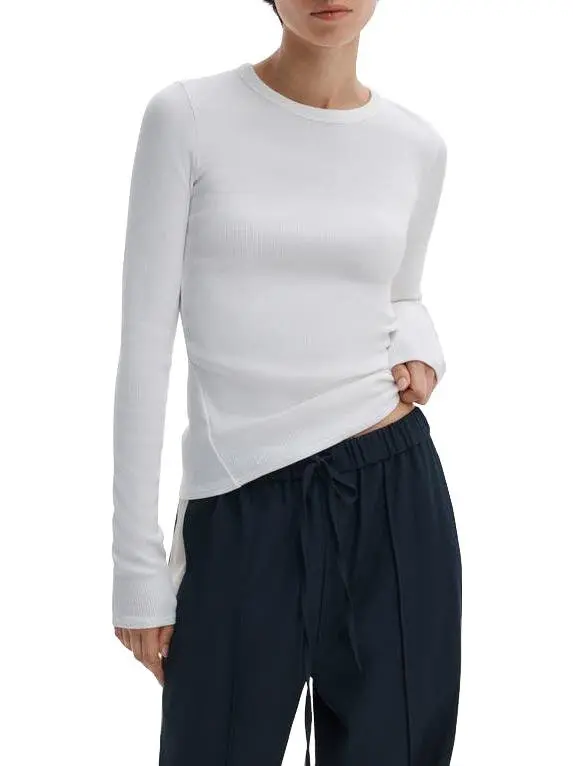 Rag & Bone Essential Ribbed Long Sleeve T-shirt - White