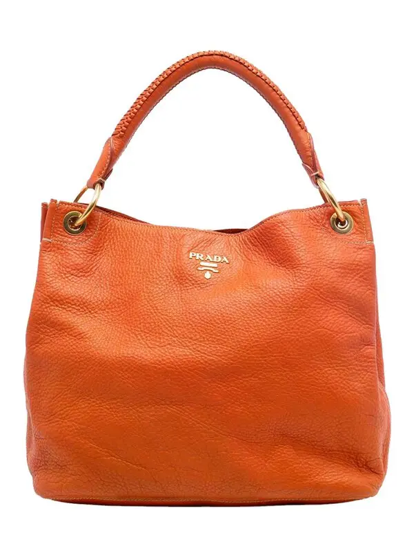 Prada 2010-2016 Vitello Daino Hobo Bag - Orange