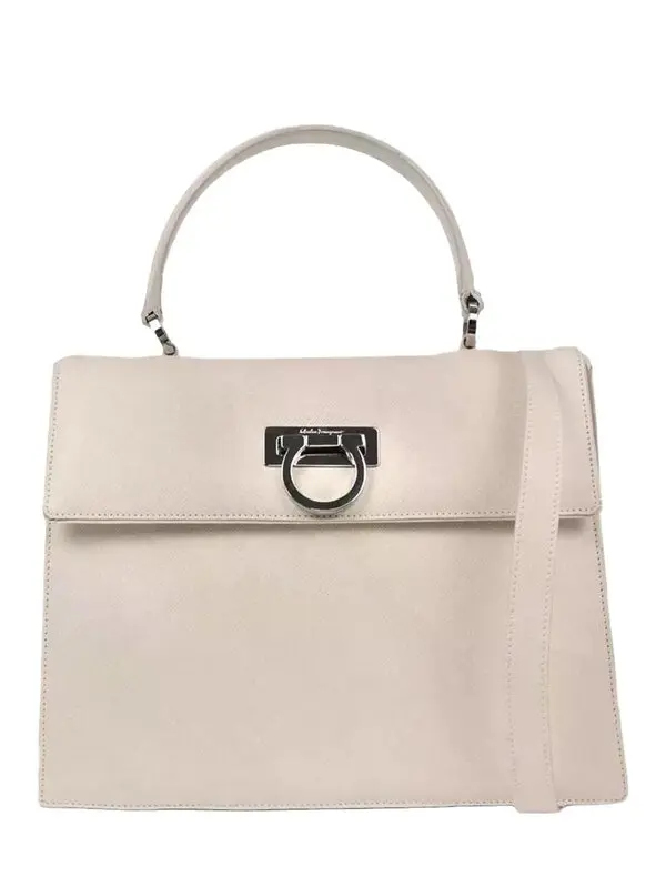 FERRAGAMO 1990s-2000s Gancini Leather Tote Bag - Neutrals