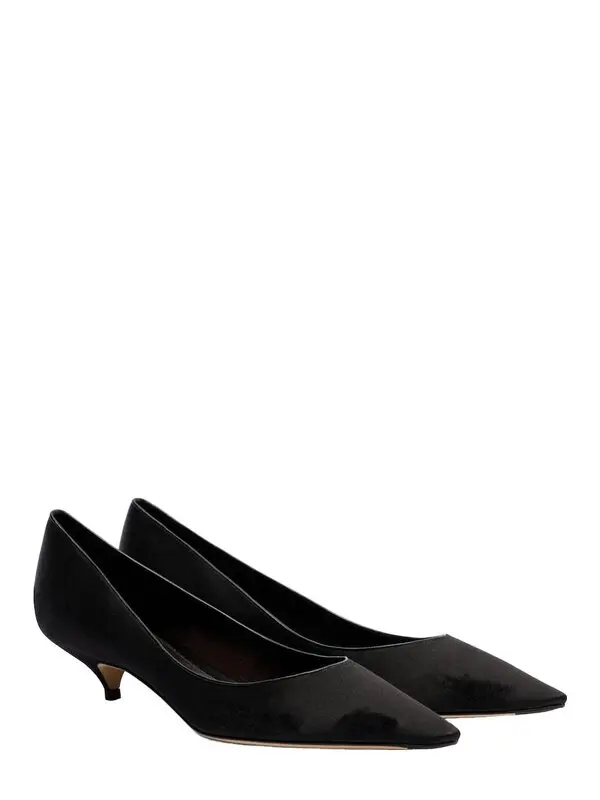 THE ROW Uxor Satin Pumps - Black