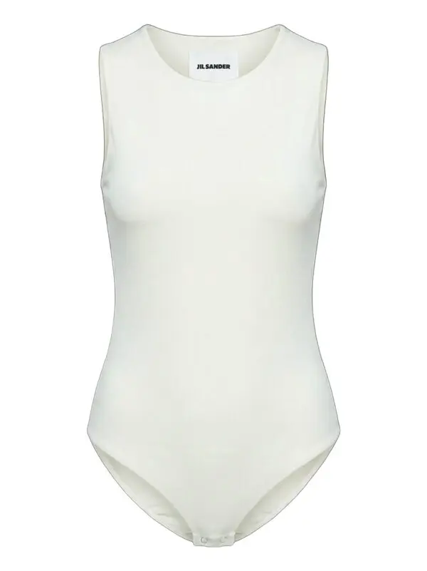 JIL SANDER Body With A Round Neckline - Cream