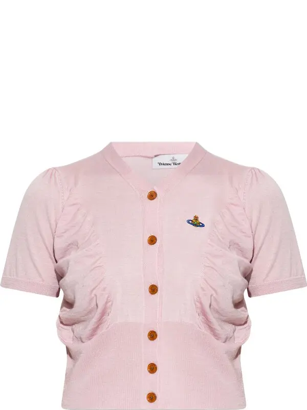 VIVIENNE WESTWOOD Wool Short Sleeve Cardigan - Pink