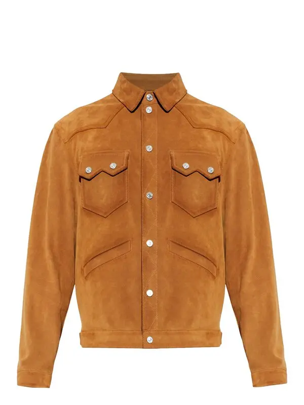 Dsquared2 Leather Jacket With Pockets - Brown