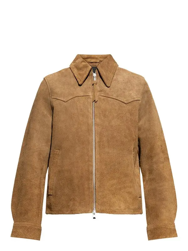 ALLSAINTS Dellcot Suede Jacket - Brown