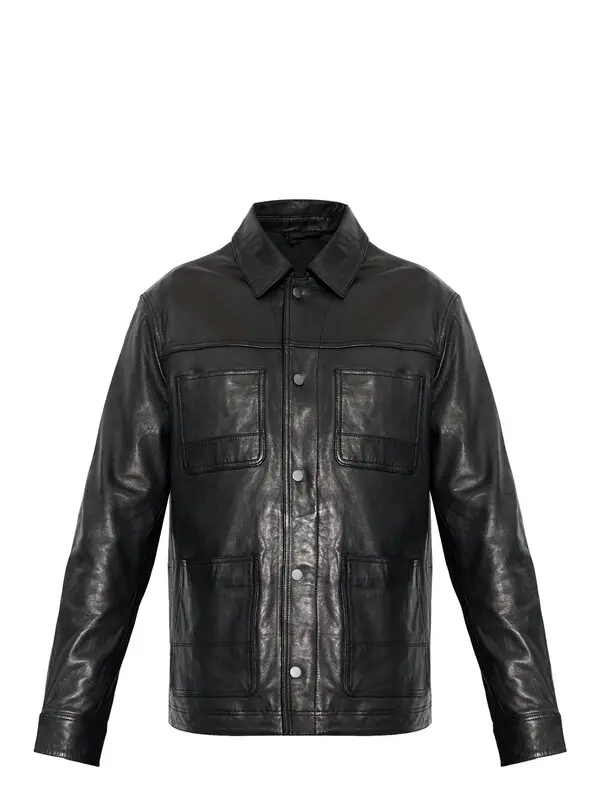 ALLSAINTS Saxon Leather Jacket - Black