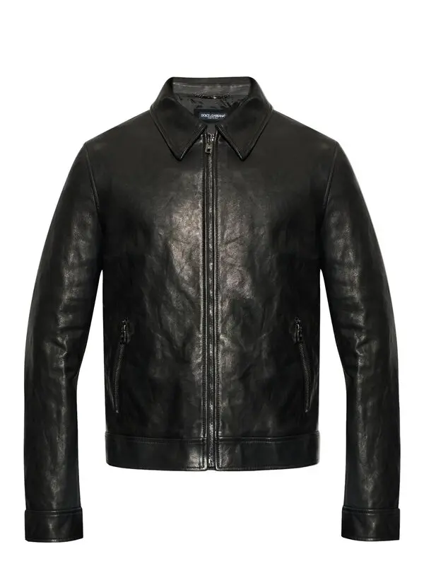 Dolce & Gabbana Leather Jacket - Black
